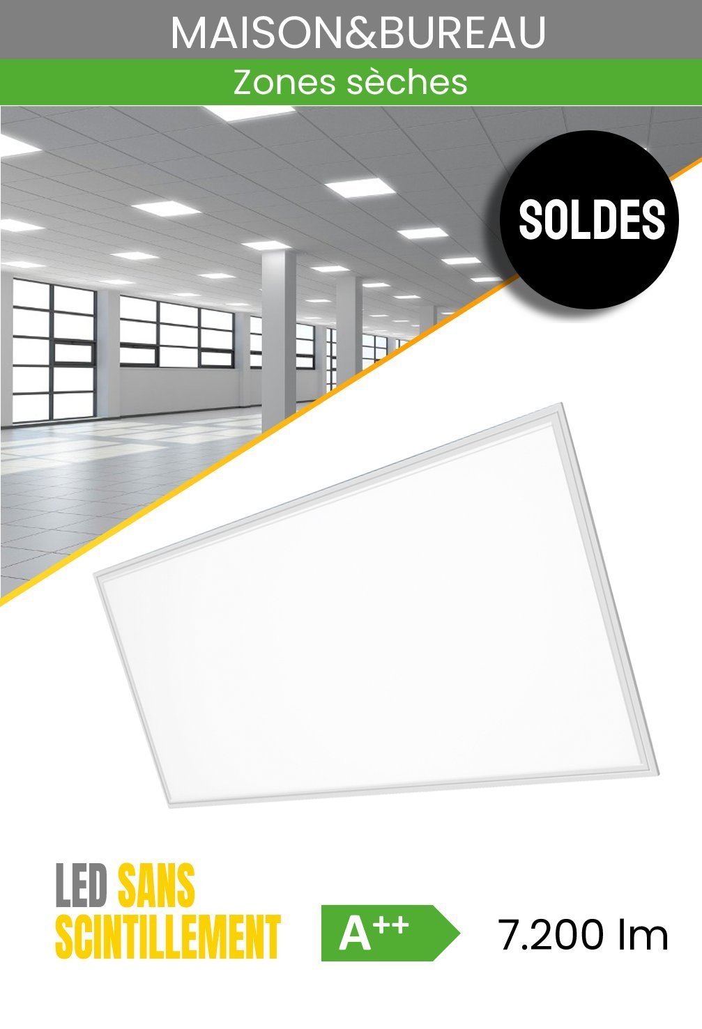 Panneau LED 600x1200mm 60W / 4000K | lumigrossi.fr