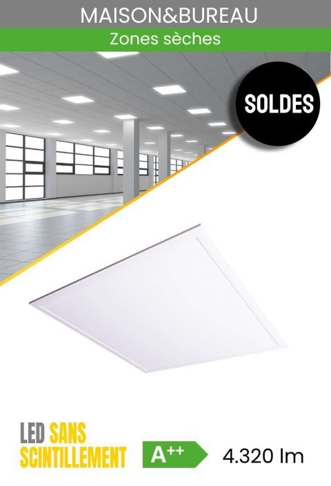 Panneau LED 600x600mm 36W 4000K | lumigrossi.fr